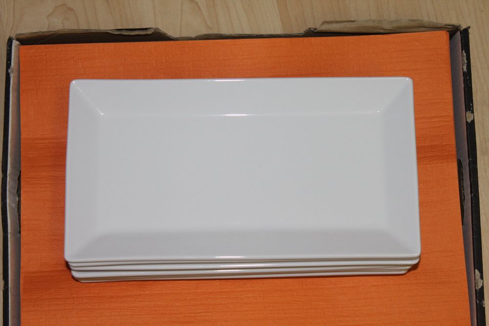 9 Stk. Servierteller/Platten, Porzellan, weiss, neuwertig (Neu (gemäss ...