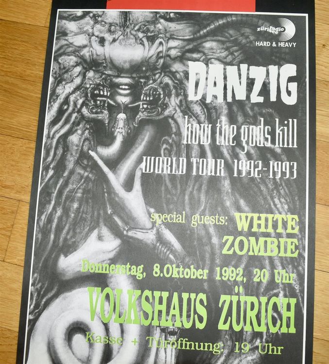 DANZIG Giger WHITE ZOMBIES Konzertplakat 1992 ZÜRICH | Kaufen auf Ricardo