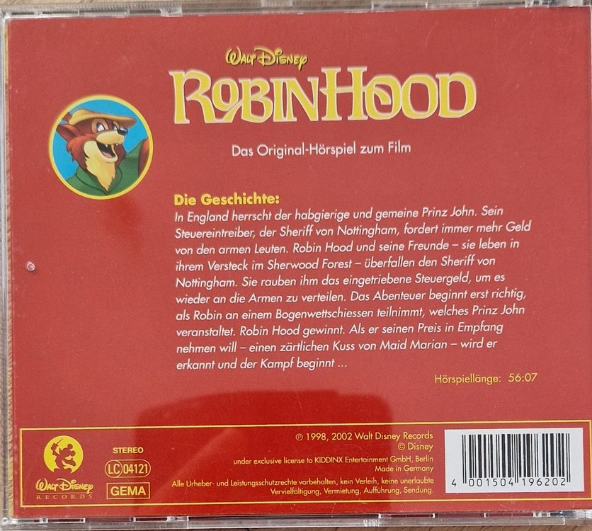Robin Hood - Das Original-Hörspiel zum Film, Disney CD (Gebraucht) in ...
