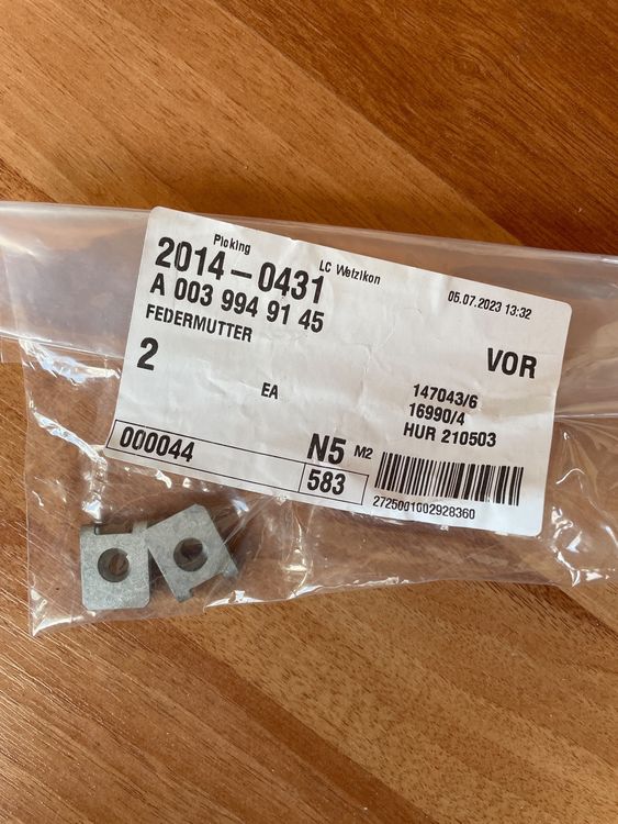 Federmutter A0039949145 2Stk neu | Kaufen auf Ricardo
