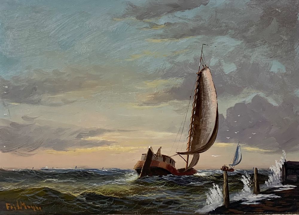 Fritz MEIJER (1900-1969) Gemälde mit Segelboote (Gebraucht) in Root für CHF 35 – mit Lieferung ...