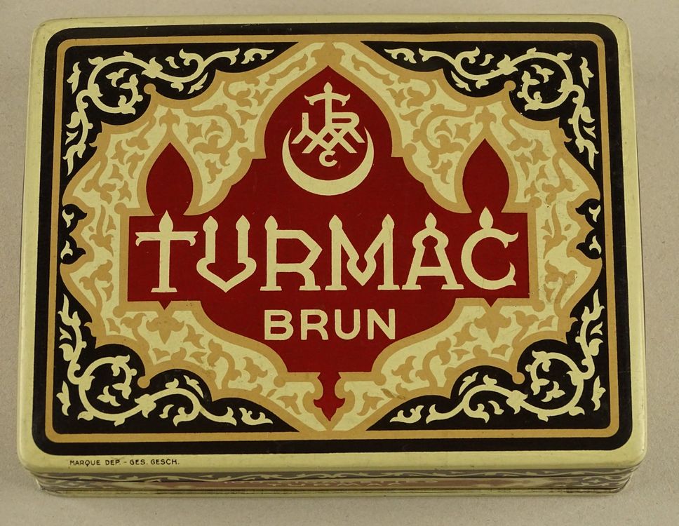 TURMAC BRUN, 100 CIGARETTE, ZÜRICH-SEEBACH, ALTE BLECHBÜCHSE (Gebraucht ...