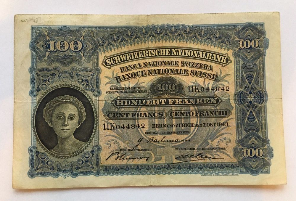 100 Franken-Note 1943 | Kaufen auf Ricardo