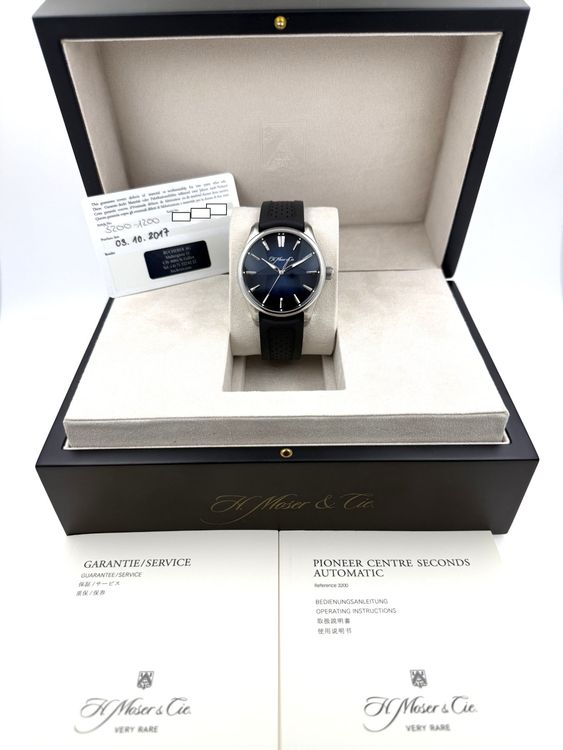 H. MOSER & Cie Pioneer Blue Fumé Zifferblatt B&P 2017 *6202 (Gebraucht ...
