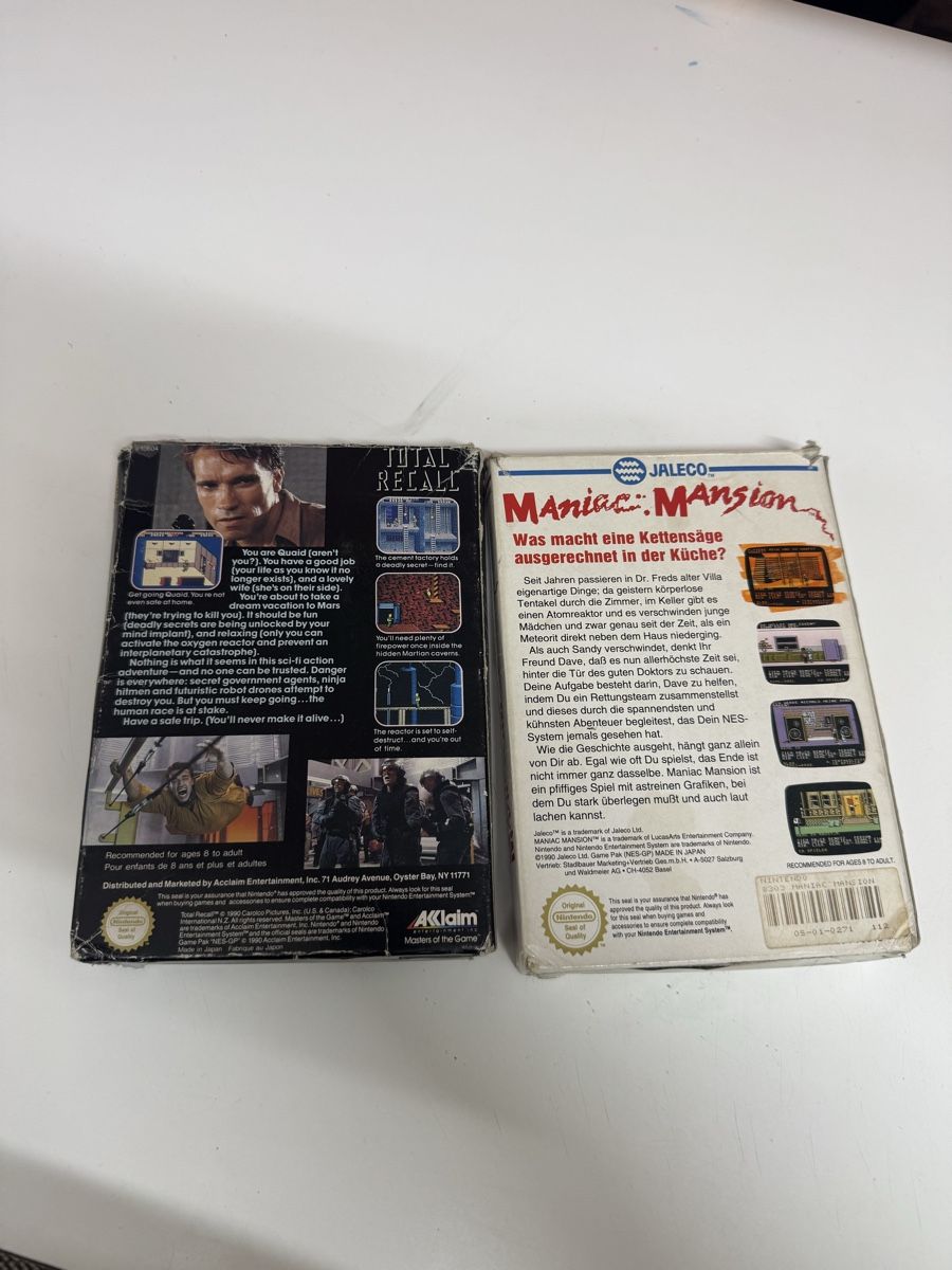 Nintendo NES Klassiker: Total Recall & Maniac Mansion! (Gebraucht) in ...