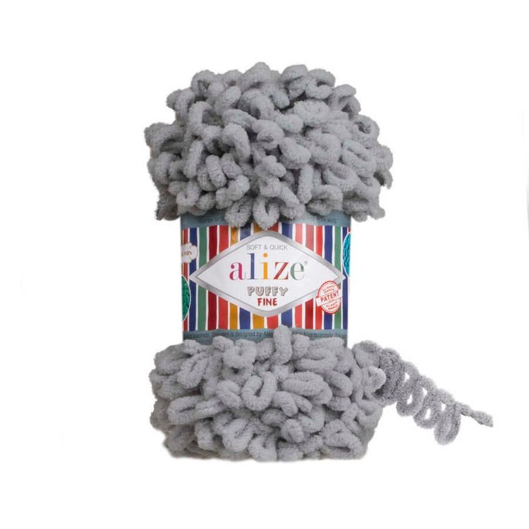 5x Alize Puffy Fine fil a crocheter avec les mains 343 Gris (Neu und ...