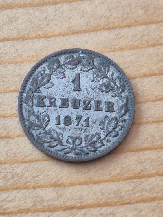 DE 1 Kreuzer 1871 Bayern / Silber Zustand gemäss Bilder (Gebraucht) in Oberuzwil für CHF 1 – mit ...