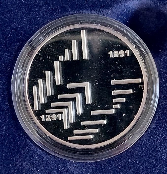 20 Franken 1991 Silber pp 700 Jahre Eidgenossenschaft Box (Neu (gemäss ...