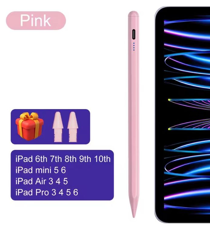Stylus Pen Stift für Apple iPad inkl. 2 Ersatzspitzen pink (Neu und ...