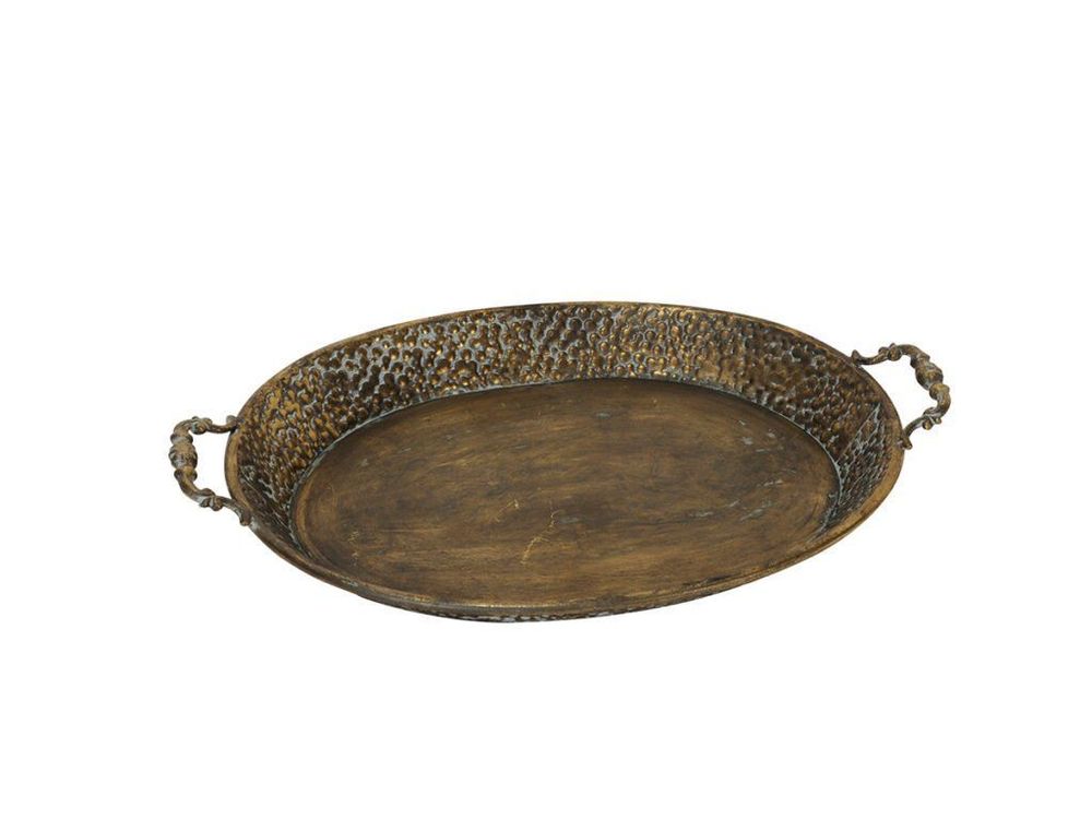 Tablett Metall antik-gold 49cm | Kaufen auf Ricardo
