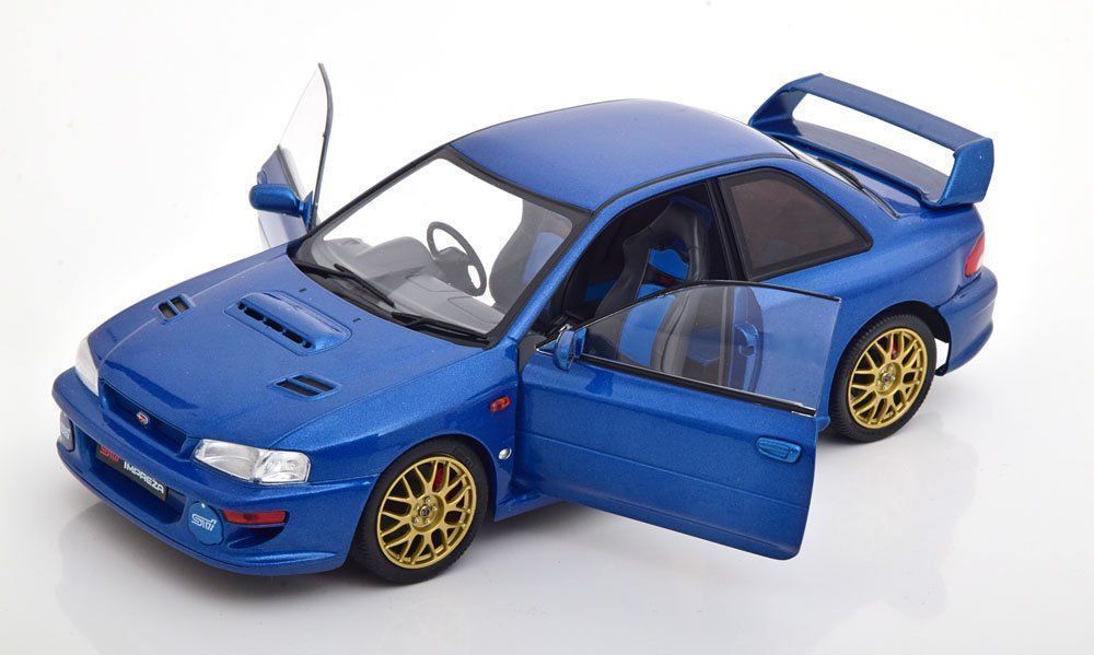 Subaru Impreza Coupé B22 STi 1998 RHD dunkelblau met. 1:18 (Neu und ...