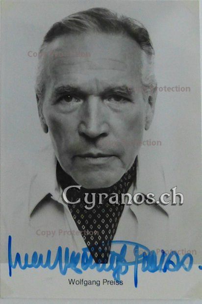 Wolfgang Preissner (1910-2002) Schauspieler - sign. Foto (Gebraucht) in ...