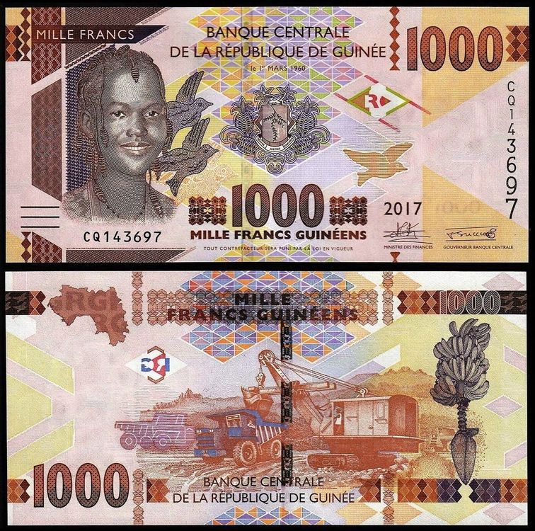 1000 Francs Guinea UNC (Neu und originalverpackt) in Auw für CHF 2.4 ...