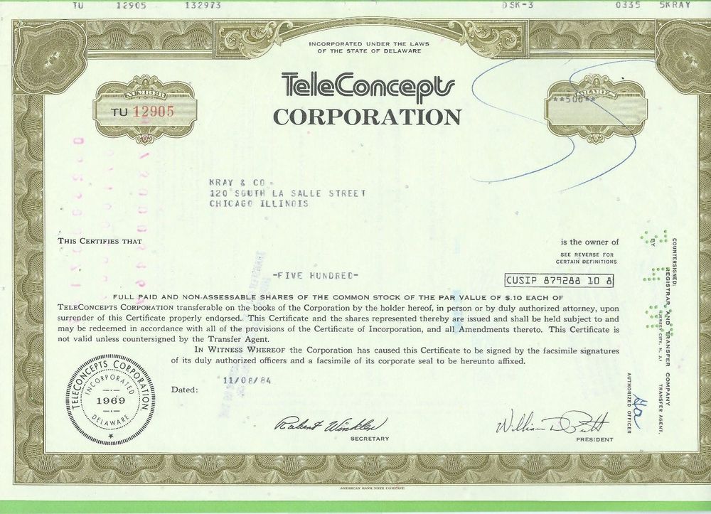 Tele Concepts Corporation, 1984 (Gebraucht) in Zürich für CHF 1 – mit ...