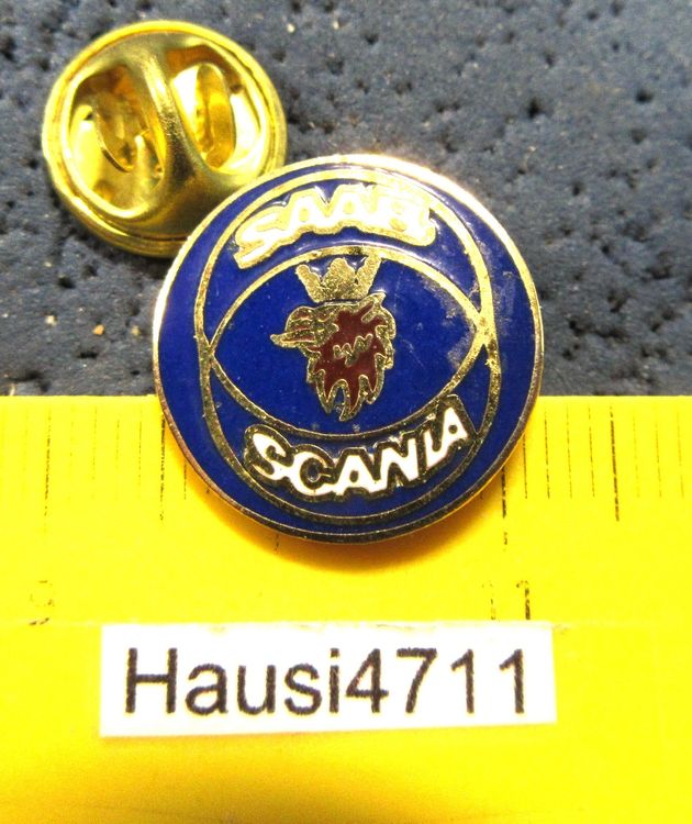 PIN SAAB SCANIA LOGO SCHMUCK-PIN ENAMEL GOLDIG LKW LASTWAGEN | Kaufen ...