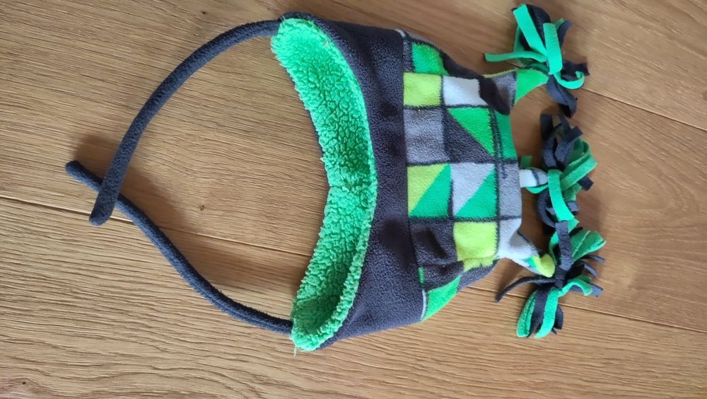 grüne lustige Mütze Grösse 50/52 mit Fleecefutter 2 Zipfel (Gebraucht ...