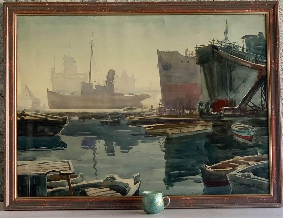 Ceferino OLIVÉ CABRÉ (1907-1995) grosses Aquarell | Kaufen auf Ricardo