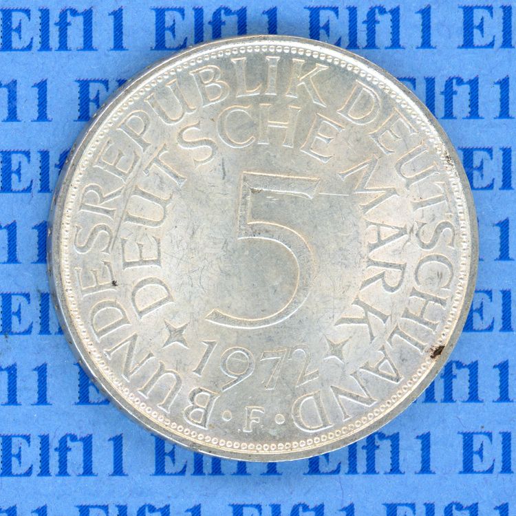 DEM___5.00 1972F -vz 5 Deutsche Mark (Gebraucht) in Widnau für CHF 9 – mit Lieferung auf Ricardo ...