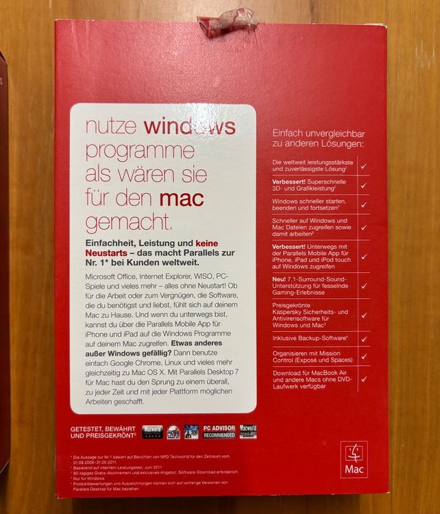 Parallels Desktop 7 + 8 für Apple Mac | Gebraucht (Gebraucht) in Suhr ...