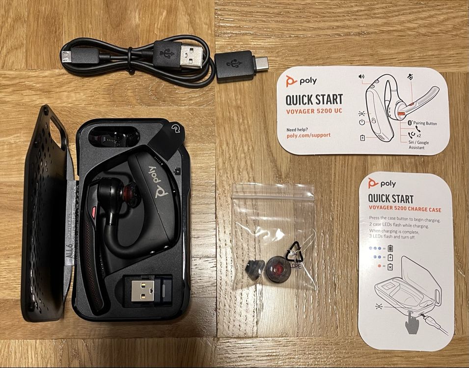 Poly Voyager 5200 UC Headset Wireless Wie Neu (Neu (gemäss Beschreibung ...