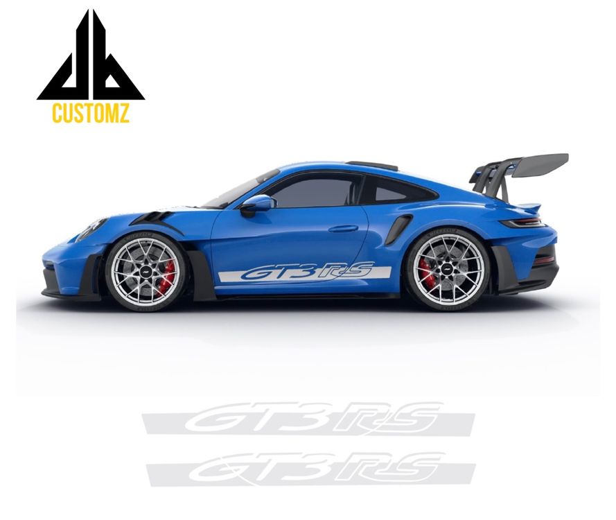 PORSCHE GT3 RS GLOSS WHITE ACCENT DECAL SET (Neu (gemäss Beschreibung ...