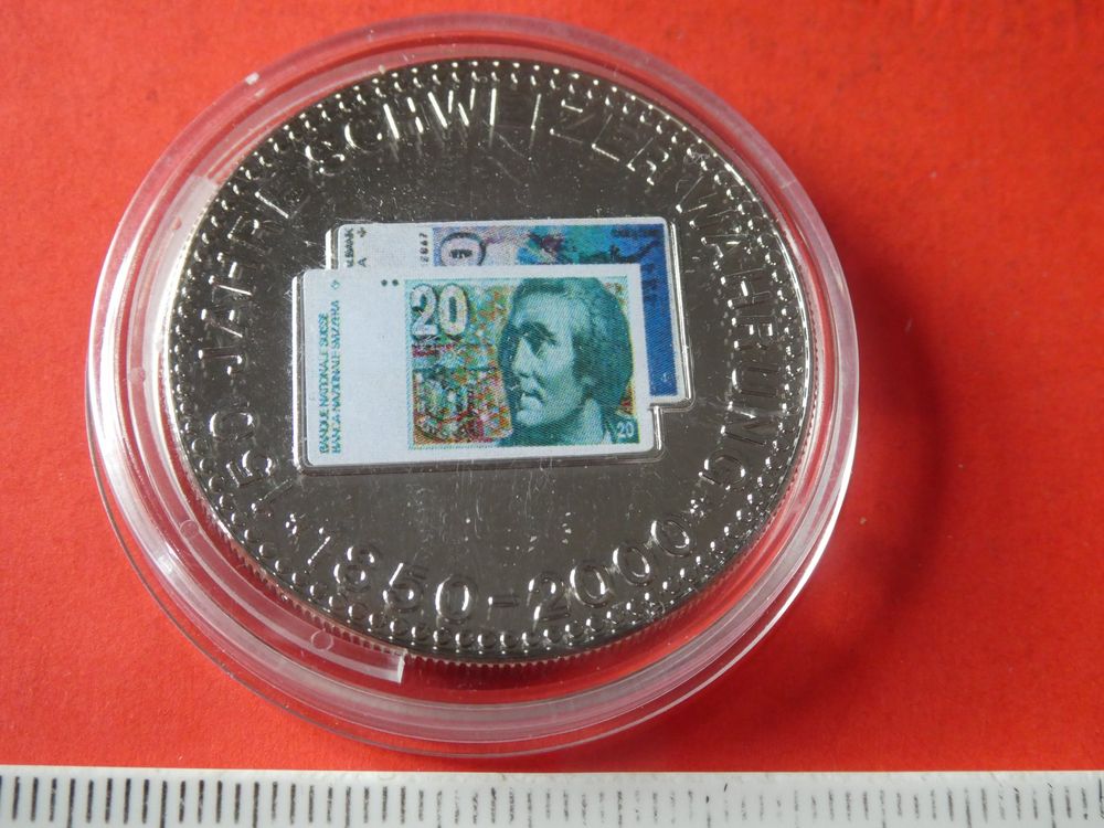 versilberte Medaille PP, 150 Jahre Schweizer Franken 20 Fran | Kaufen auf Ricardo