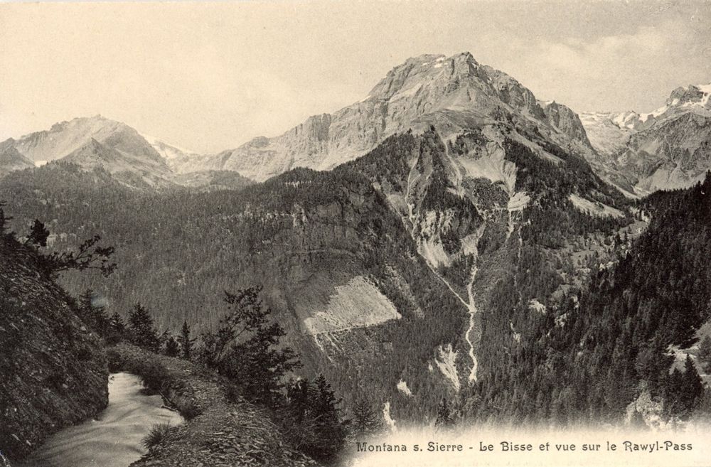 Montana VS sur Sierre / Le Bisse et vue sur Rawyl-Pass (D'occasion) à ...