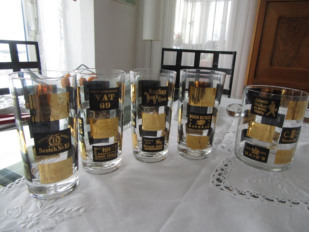 4 Whisky Gläser und Eisbehälter Johnni Walker (Gebraucht) in Mels für ...