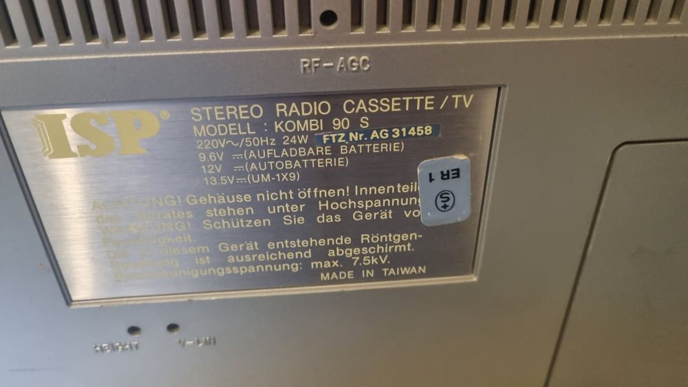 ISP Stereo Radio Cassette/TV Kombi 90 S (Gebraucht) in für CHF 18 – mit ...
