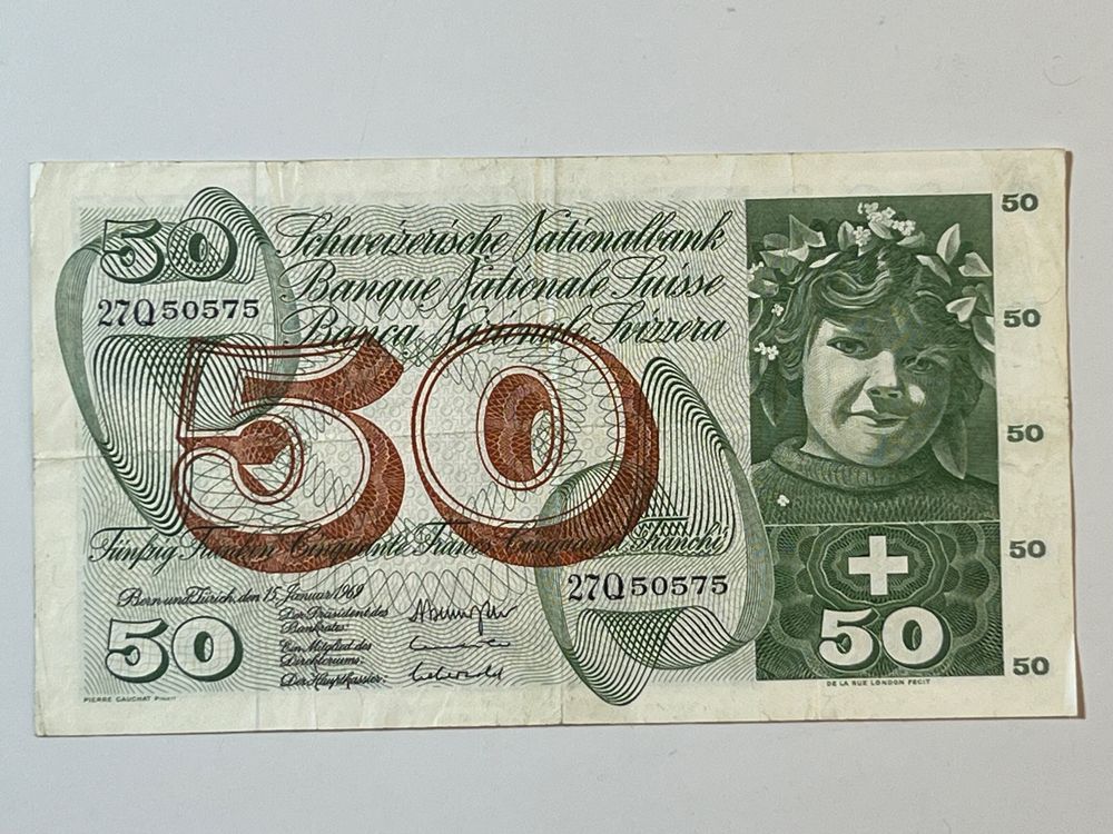 Banknote Schweiz Schweizerfranken CHF 50 Jahr 1969 | Kaufen auf Ricardo