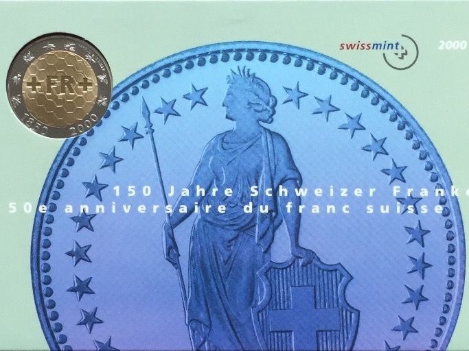 Schweizer Münzsatz 2000, 150 Jahre Schweizer Franken STGL (Neu und originalverpackt) in ...
