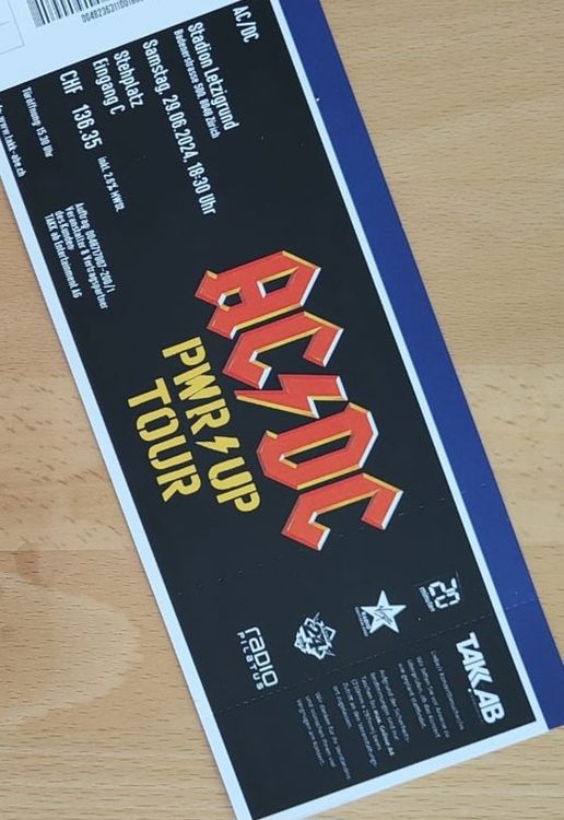 AC / DC Ticket + Busfahrt SG-ZH-SG + 7x 20 cent Sondermünze | Kaufen ...