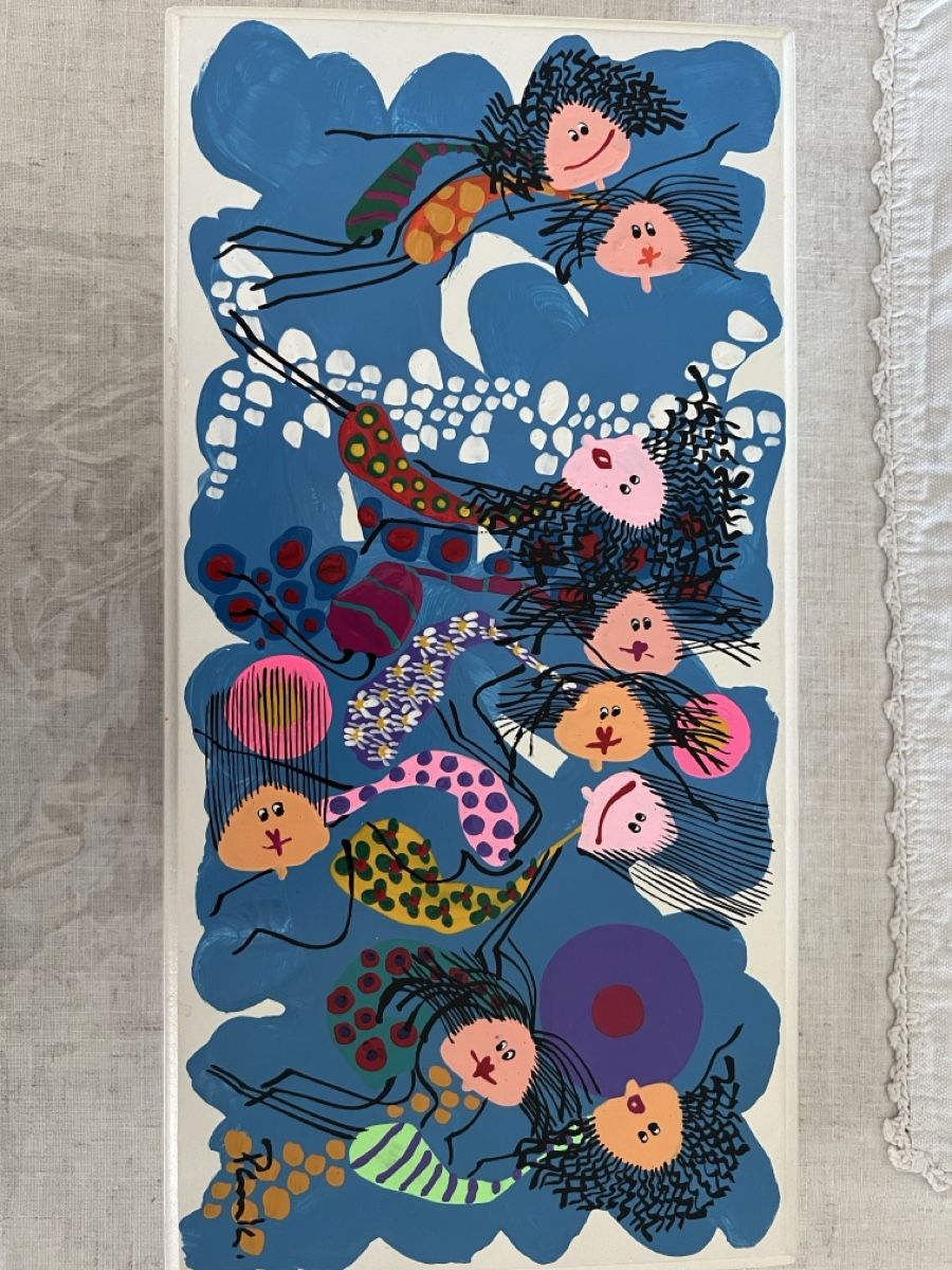 Boîte unique peinte par l’artiste Paula Ordóñez (Neuf (Voir description ...