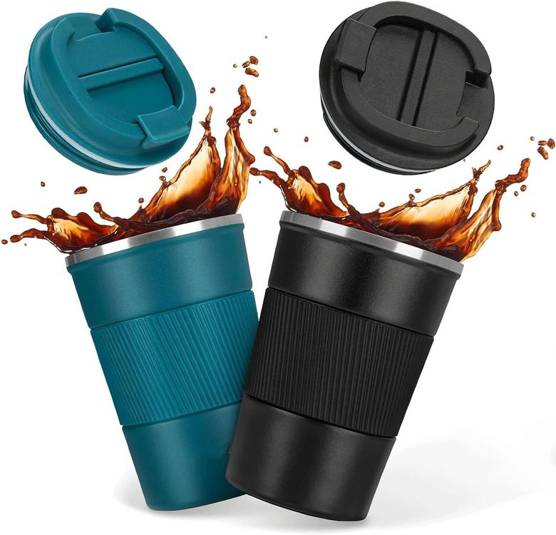 2 Stück Kaffeebecher to go für Heiße & Kalte Getränke (Neu (gemäss ...