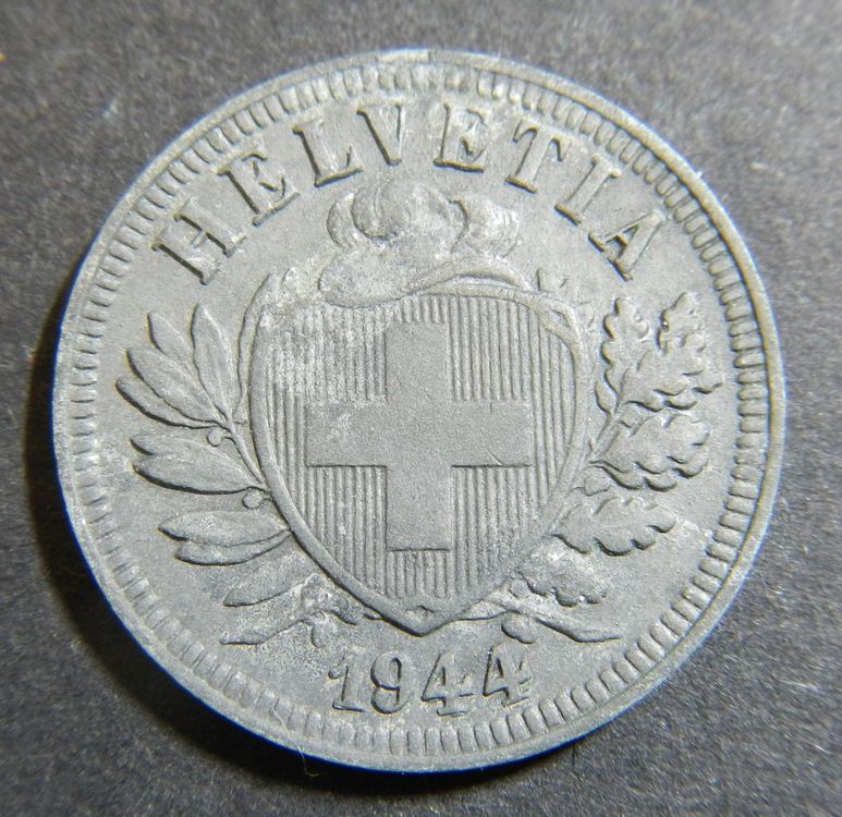 Schweiz * 2 Rappen 1944 * Zink gem. Originalbildern | Kaufen auf Ricardo