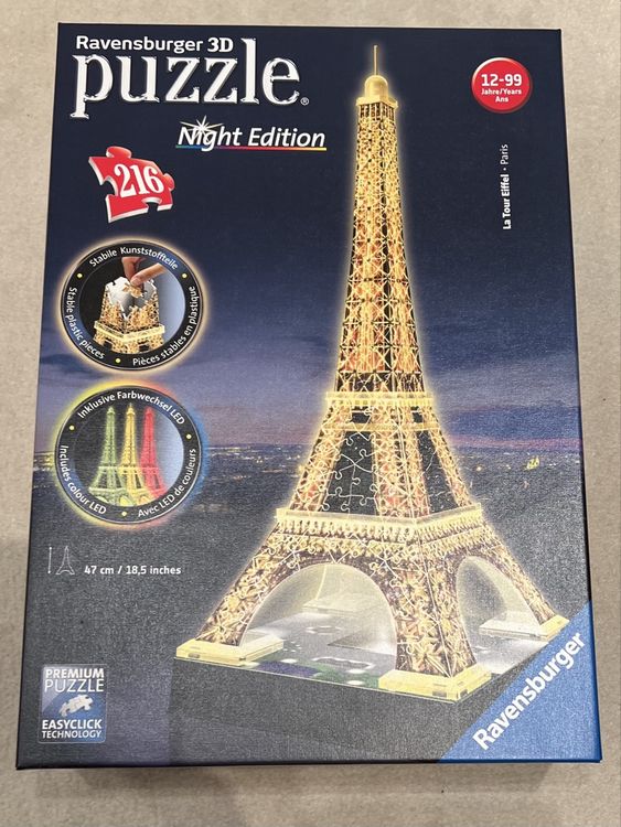 3D Puzzle Ravensburger Eiffelturm Night Edition LED | Kaufen auf Ricardo
