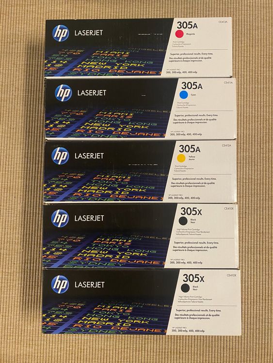 HP LaserJet original Toner-Set - 2 x 305x / 3 x 305A (Neu und ...