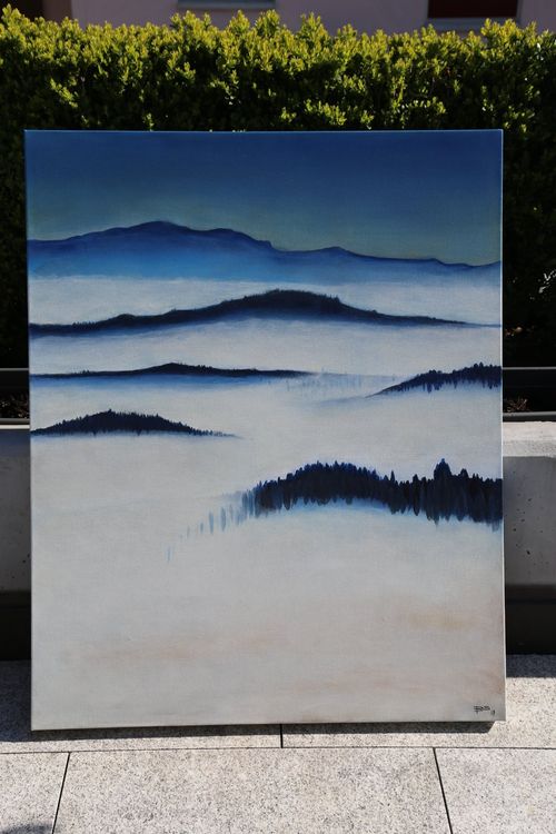 Acrylbild Landschaft im Nebel (Gebraucht) in Tuggen für CHF 310 – nur Abholung auf Ricardo kaufen