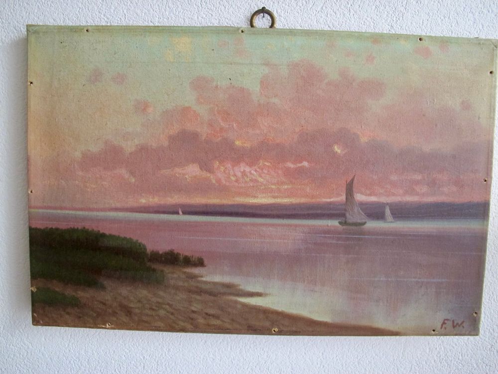 antikes Oelbild mit monogrammierter Seelandschaft (Gebraucht) in Wädenswil für CHF 30 – mit ...