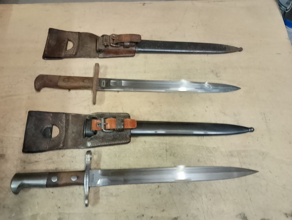 2 Stk. Bajonett Klingenlänge 30 cm Schweizer Armee (Gebraucht) in Safenwil für CHF 66 – mit ...