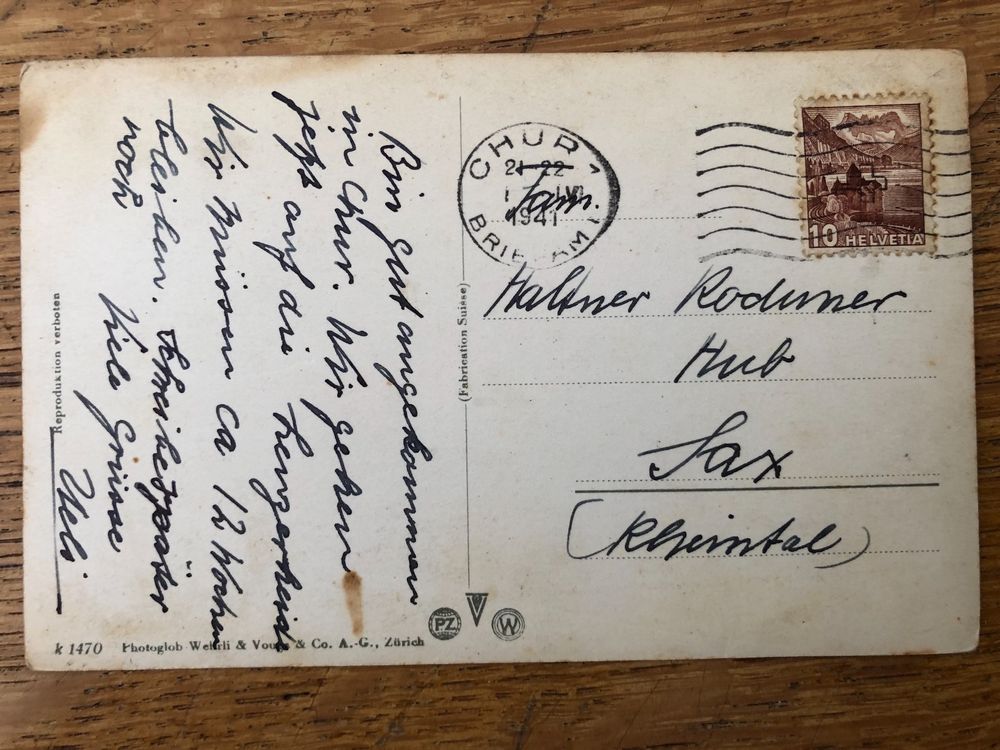 Postkarte St. Moritz Dorf mit Piz Languard, 1941 (Gebraucht) in Basel für CHF 7 – mit Lieferung ...