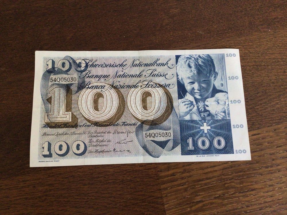 Alte 100 Franken Note 23.12.1965 gebraucht!! | Kaufen auf Ricardo