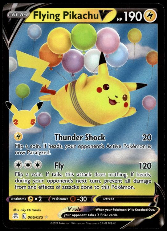 Flying Pikachu V 006/025 Holo Celebrations 25th Anniversary (Neu ...