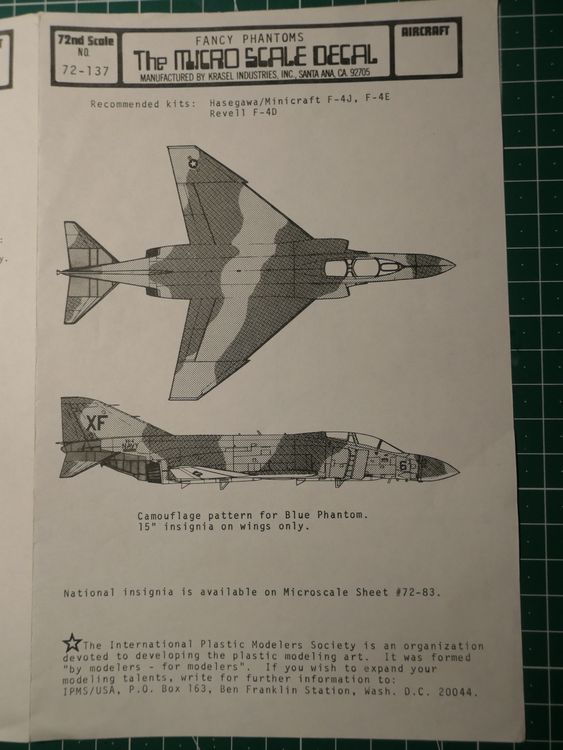 1/72 F-4J QF-4B YF-4C Phantom - Playboy Bunny - Decals (Gebraucht) in ...