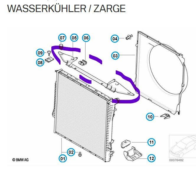 BMW X5 E53 Halter Wasserkühler NOS-OEM 17101439117 (Gebraucht) in ...