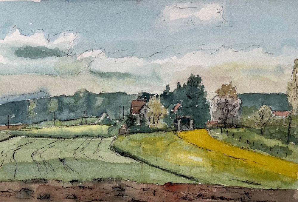 Hans LANZ, Gerlisberg Villa Fröhlicher Aquarell (Gebraucht) in Zürich ...