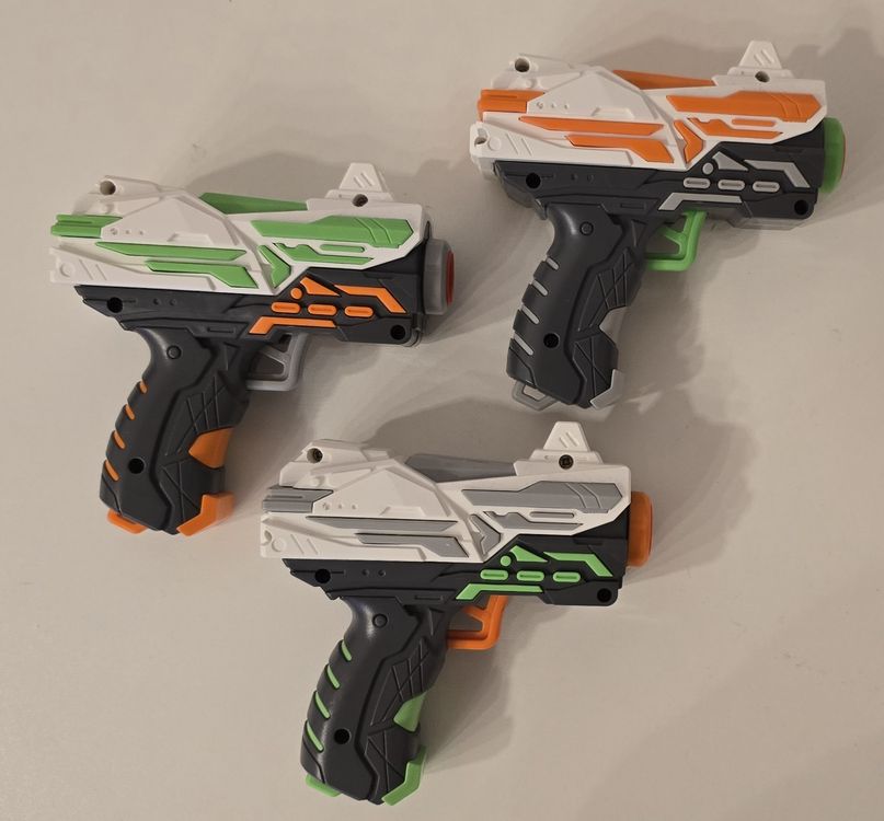 3er Set Blaster Guns mit Munition und Brillen (Neu (gemäss Beschreibung ...