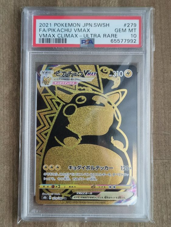 AB 1CHF [PSA 10] Jap. Pikachu Vmax Gold Full Art Ultra Rare (Neu ...