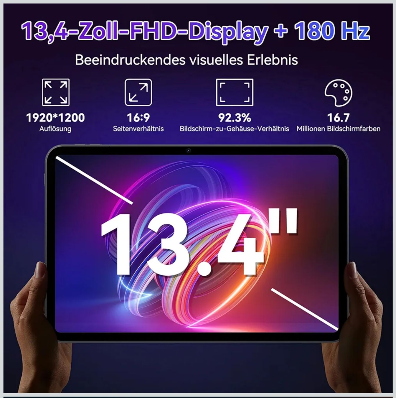 T60 Pro 13,4 Zoll Tablet mit Tastatur, Android 15 & 120Hz (Neu und ...