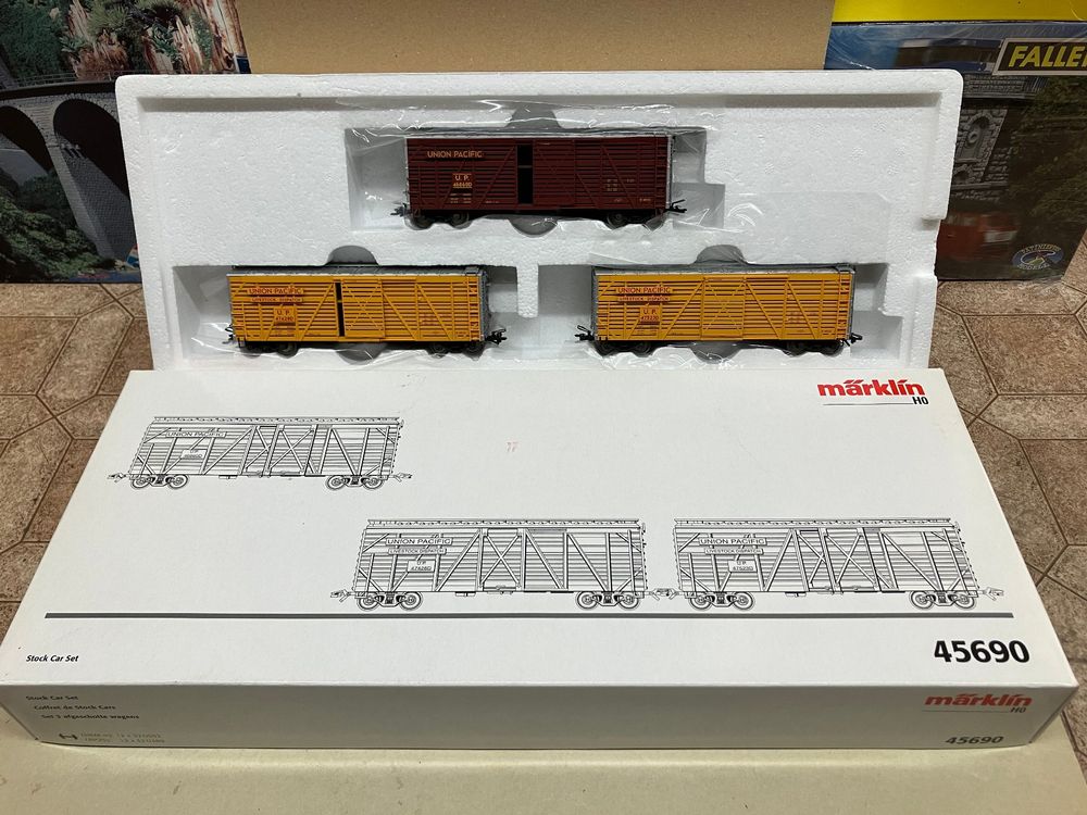 Märklin 45690 USA Wagen-Set "Stock Car" der UP, H0 WS (Gebraucht) in ...